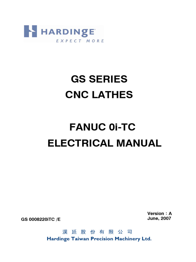 Gs Series CNC Lathes Fanuc 0i TC Electrical | PDF