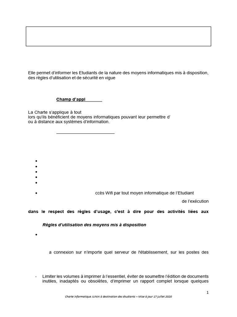 Charte Informatique FR EN | PDF