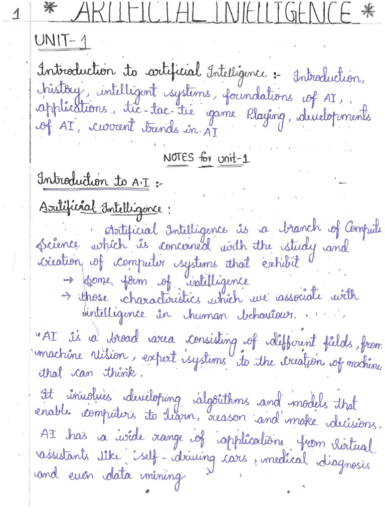 AI UNIT 1 | PDF