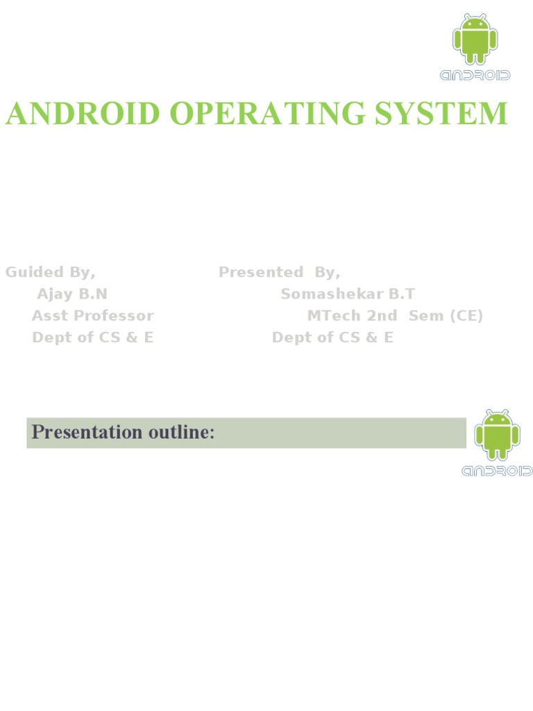 Android Operating System Pdf Android Operating System Java Programming Language