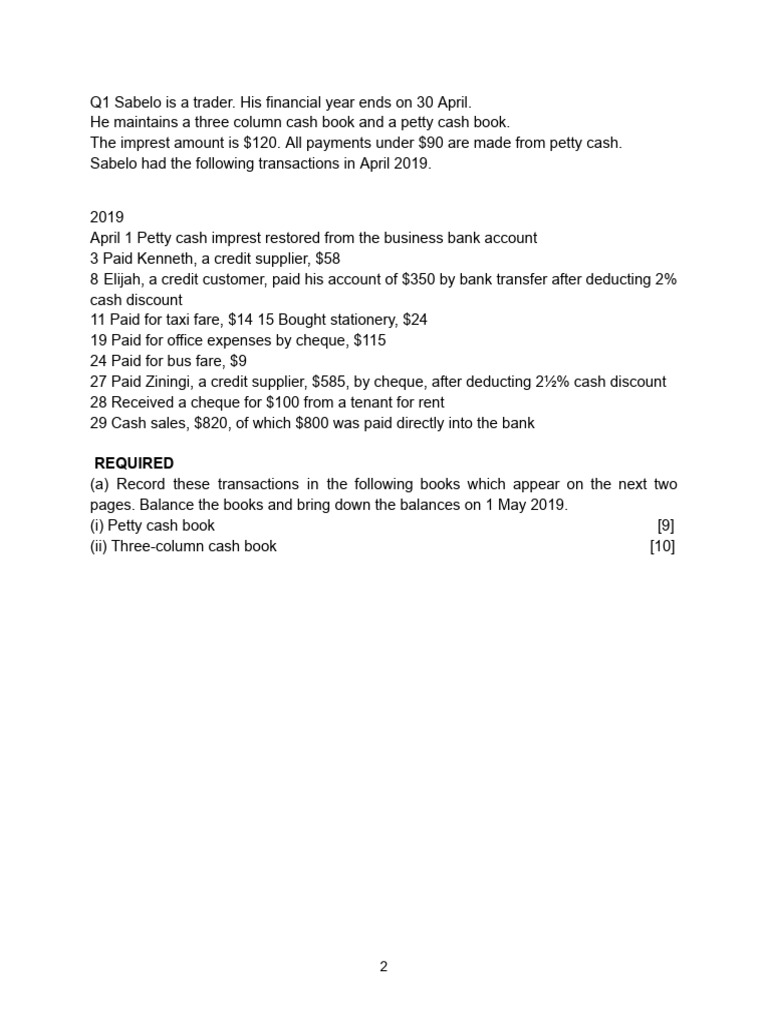 Grade 10 Accouting Paper 2 BRS | PDF