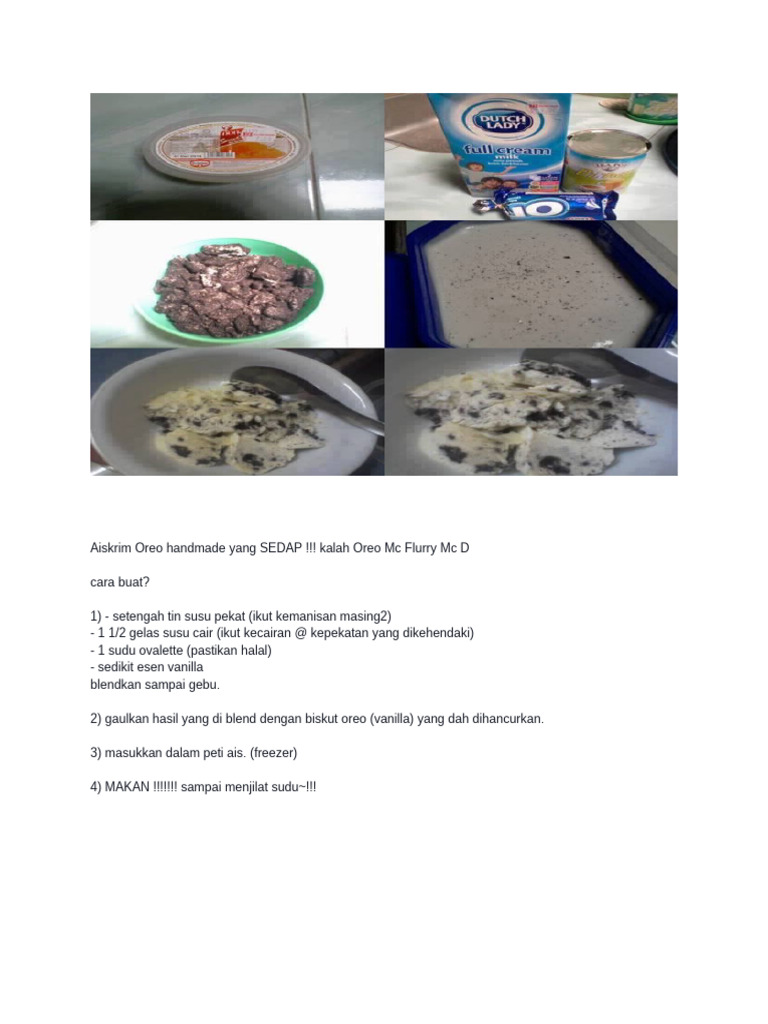 Aiskrim Oreo Handmade Yang SEDAP | PDF