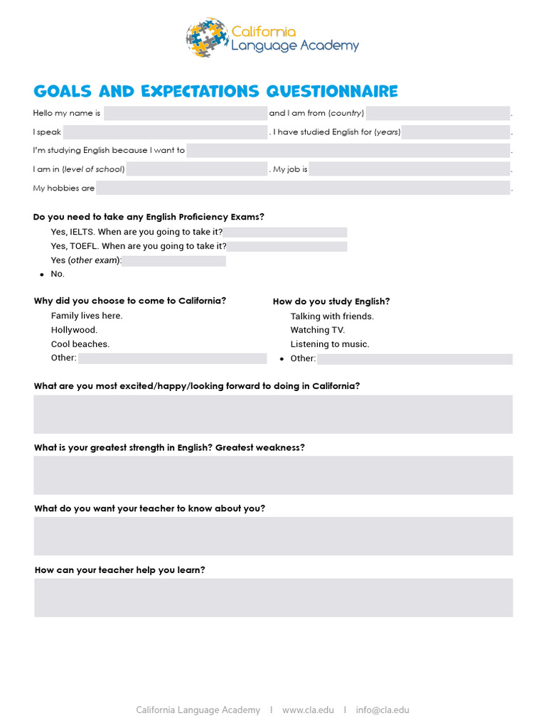 Goals and Expectations | PDF | Career & Growth | Language Arts & Discipline