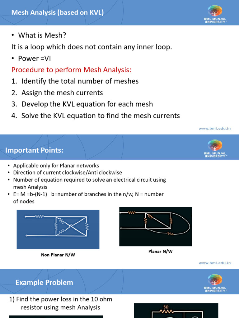 Mesh &nodal Analysis | PDF