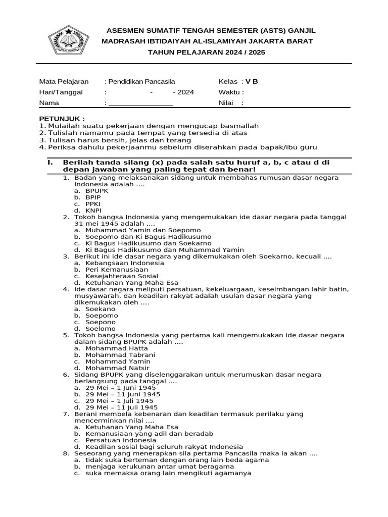 Asts PKN Kelas 5B | PDF