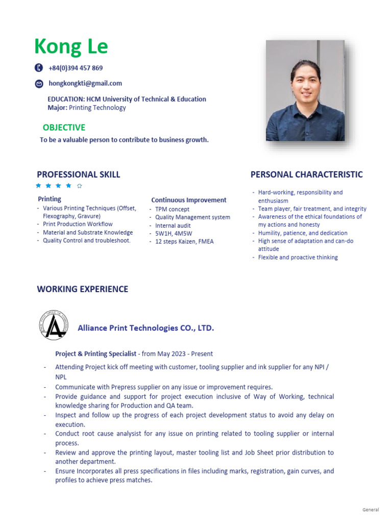 CV Le Hong Kong - Graphic Quality Manager | PDF