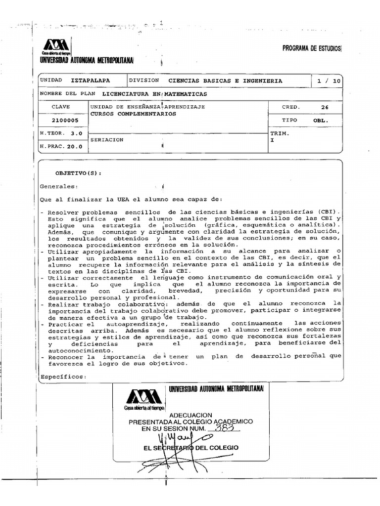 Cursos Complementarios Oficial | PDF