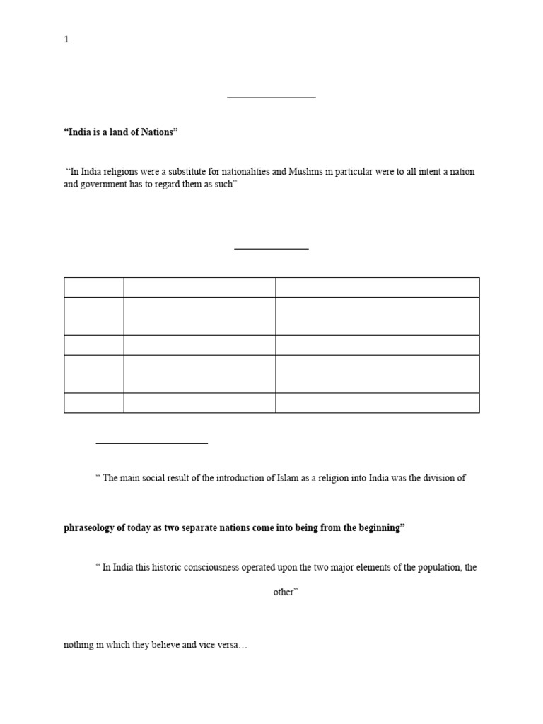 Two Nation Theory (1) | PDF