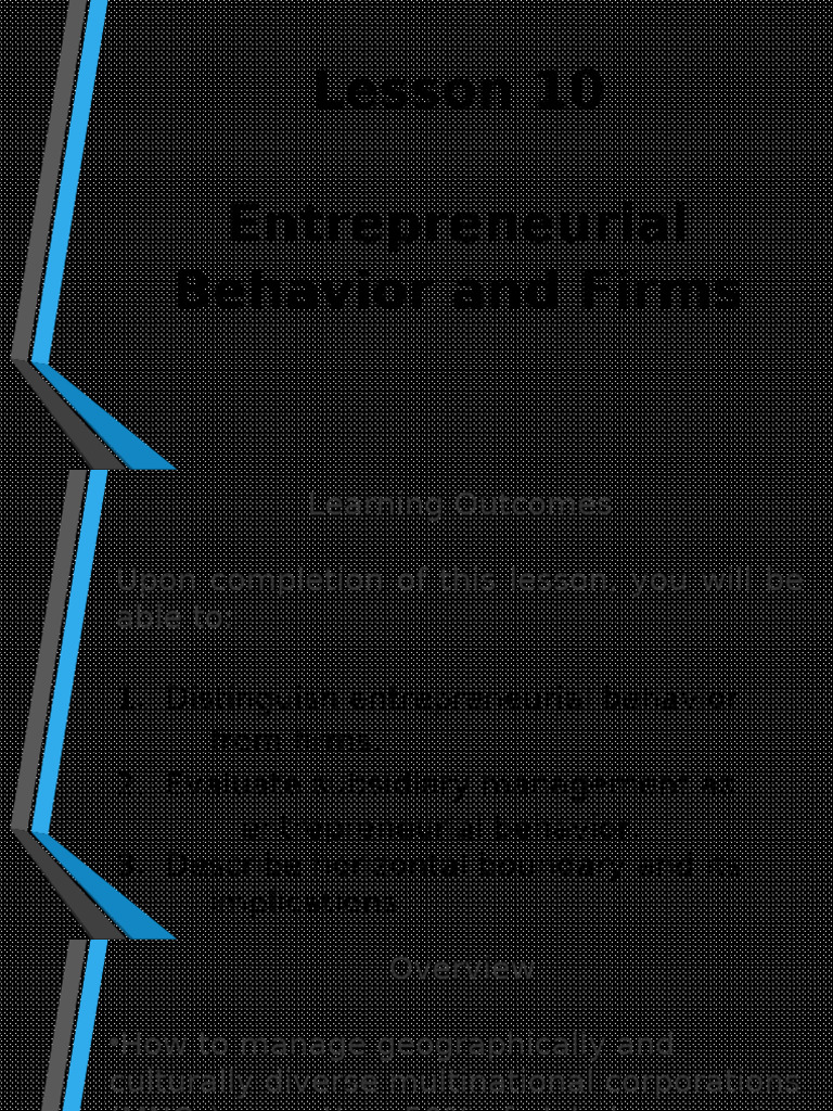 Eb L10 Entrep Behavior and Firms | PDF
