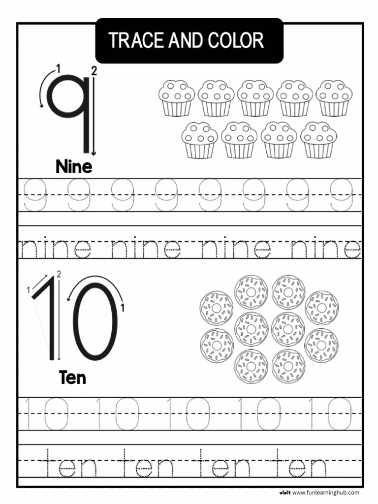 Number Tracing 9 and 10 | PDF