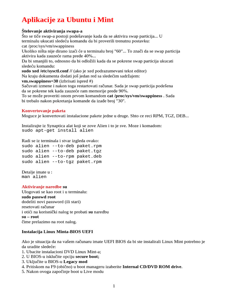 00 Aplikacije Za Ubuntu I Mint | PDF