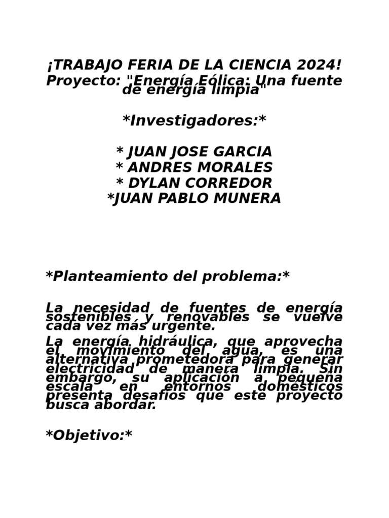 Trabajo Feria de Las Ciencias | PDF | Energía renovable | Diodo emisor ... Trabajo Feria de Las Ciencias | PDF | Energía renovable | Diodo emisor ...