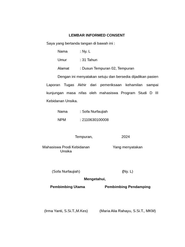 Lembar Informed Consent | PDF