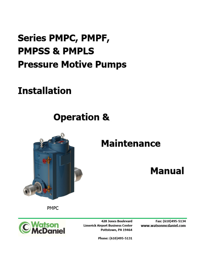 Watson_McDaniel_PMPC_Ductile_Iron_Pressure_Motive_Pump_Installation_and ...