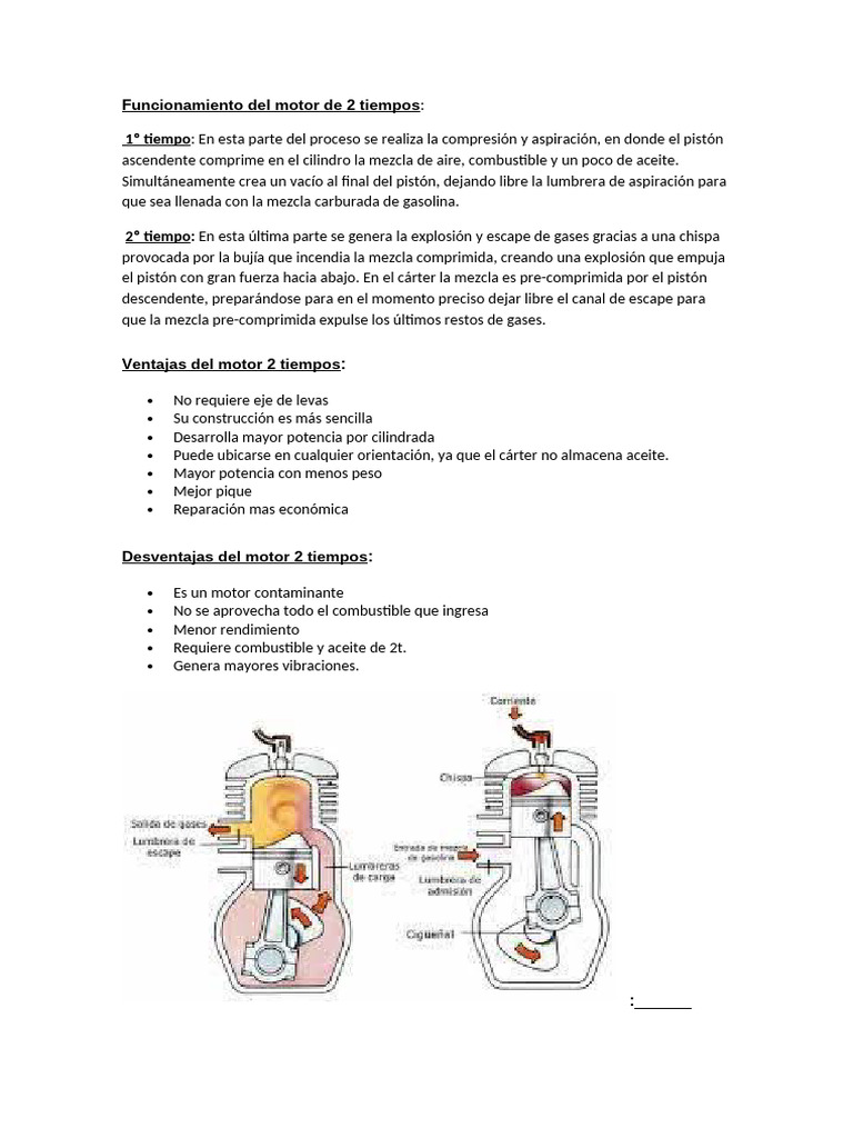 Funcionamiento Del Motor de 2 Tiempos | PDF