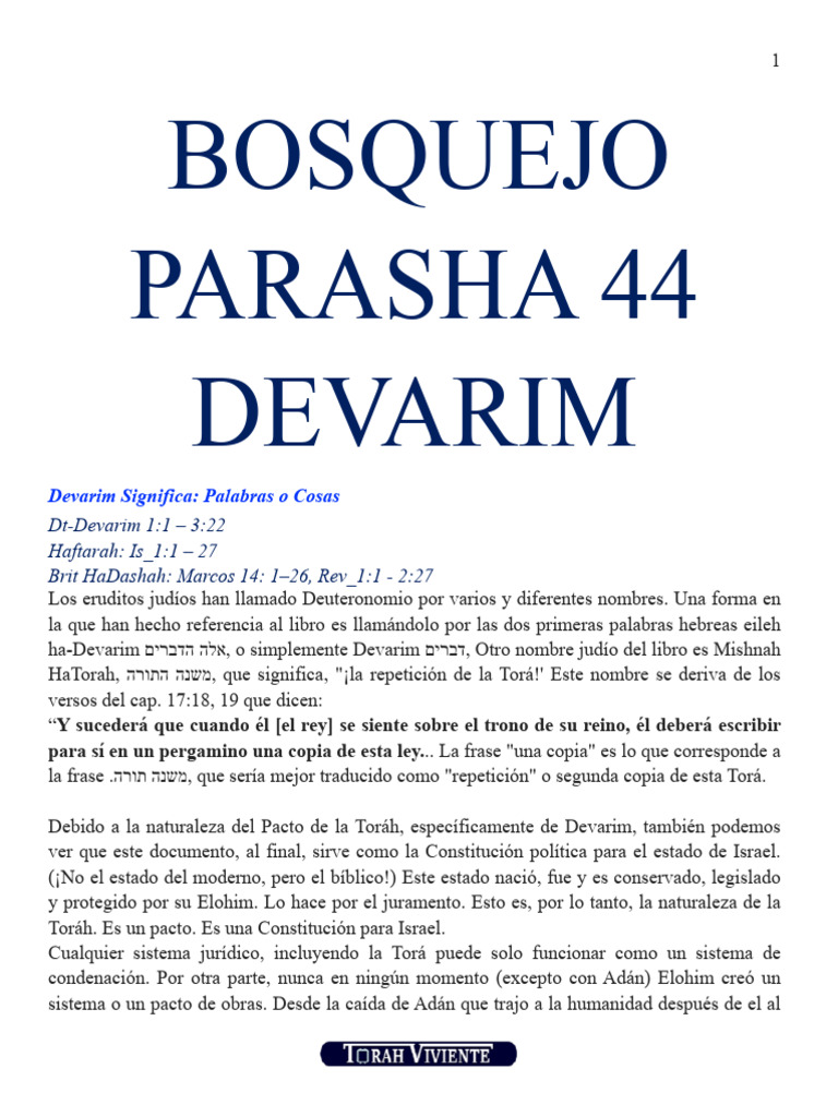 Bosquejo Parasha 44 Devarim | PDF