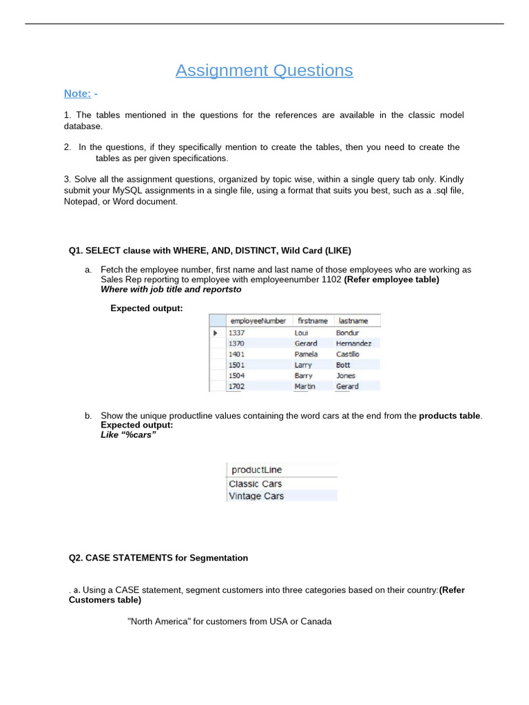 MYSQL Assignemnt Questions | PDF