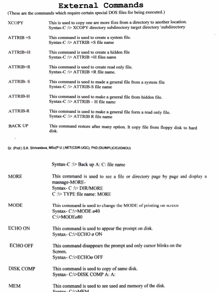 1014164479external Command DOS | PDF | Computer File | Directory ...