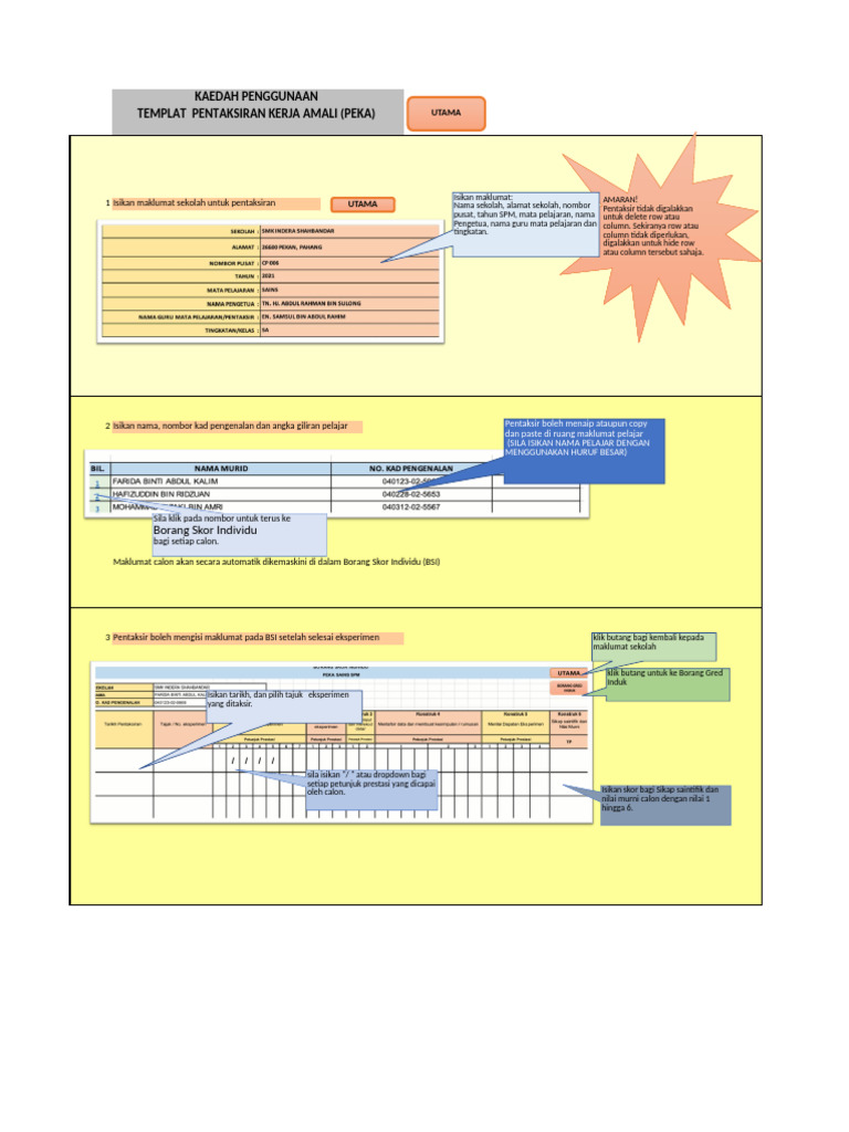 TEMPLAT PEKA Versi 1.0 | PDF