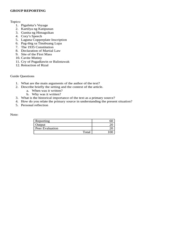 Group Reporting | PDF