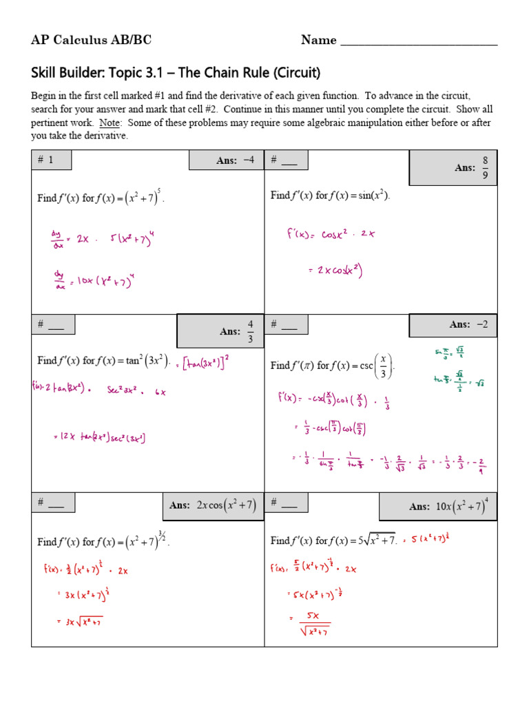AP Calculus AB Workbook Unit 1-8 2 | PDF