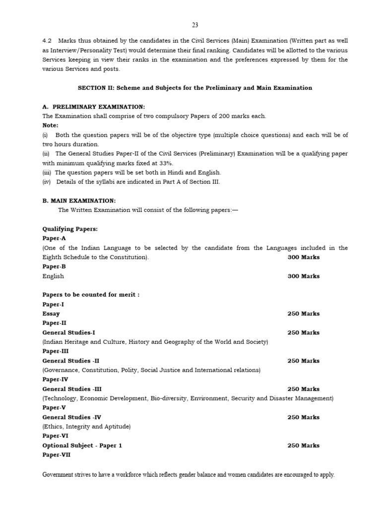 UPSC CSE Syllabus Concise | PDF