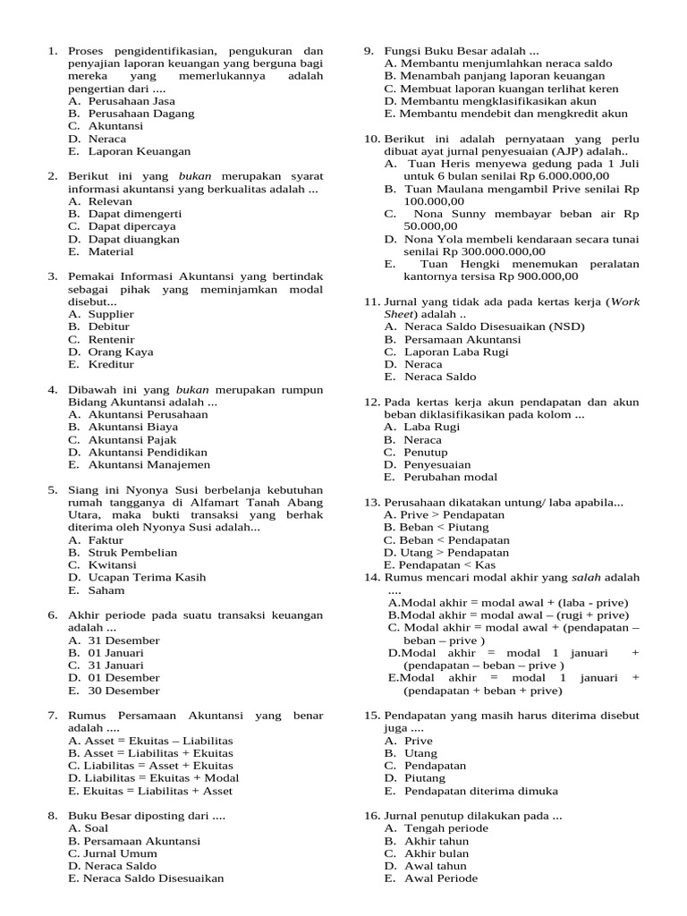 Latihan Eko. Xii - Informasi Akuntansi | PDF