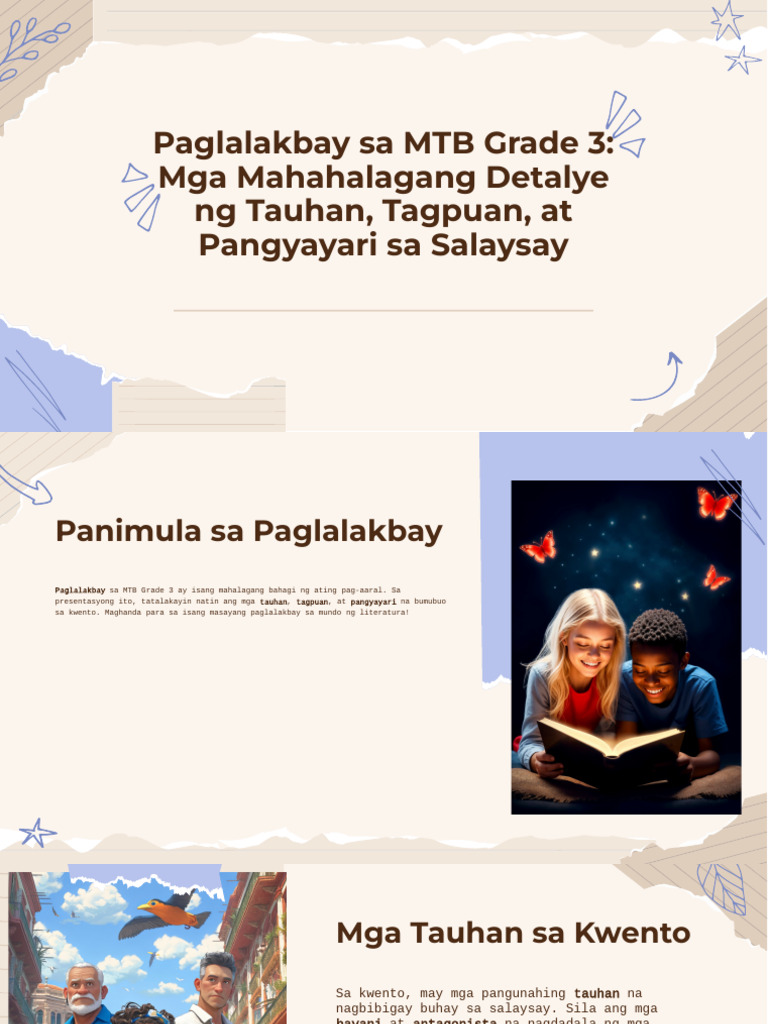 Slidesgo Paglalakbay Sa MTB Grade 3 Mga Mahahalagang Detalye NG Tauhan Tagpuan at Pangyayari Sa ...