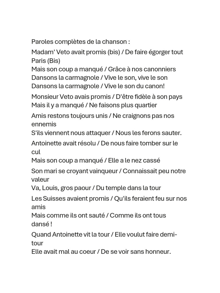 La Carmagnole | PDF