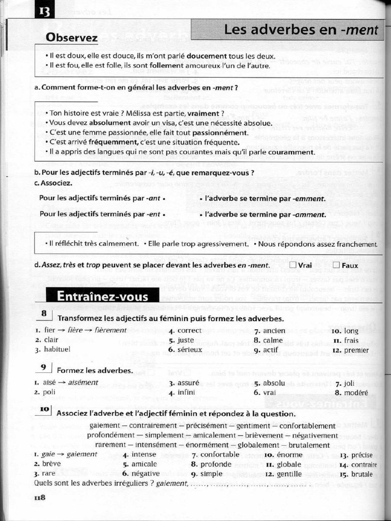 Les Adverbes en -MENT | PDF