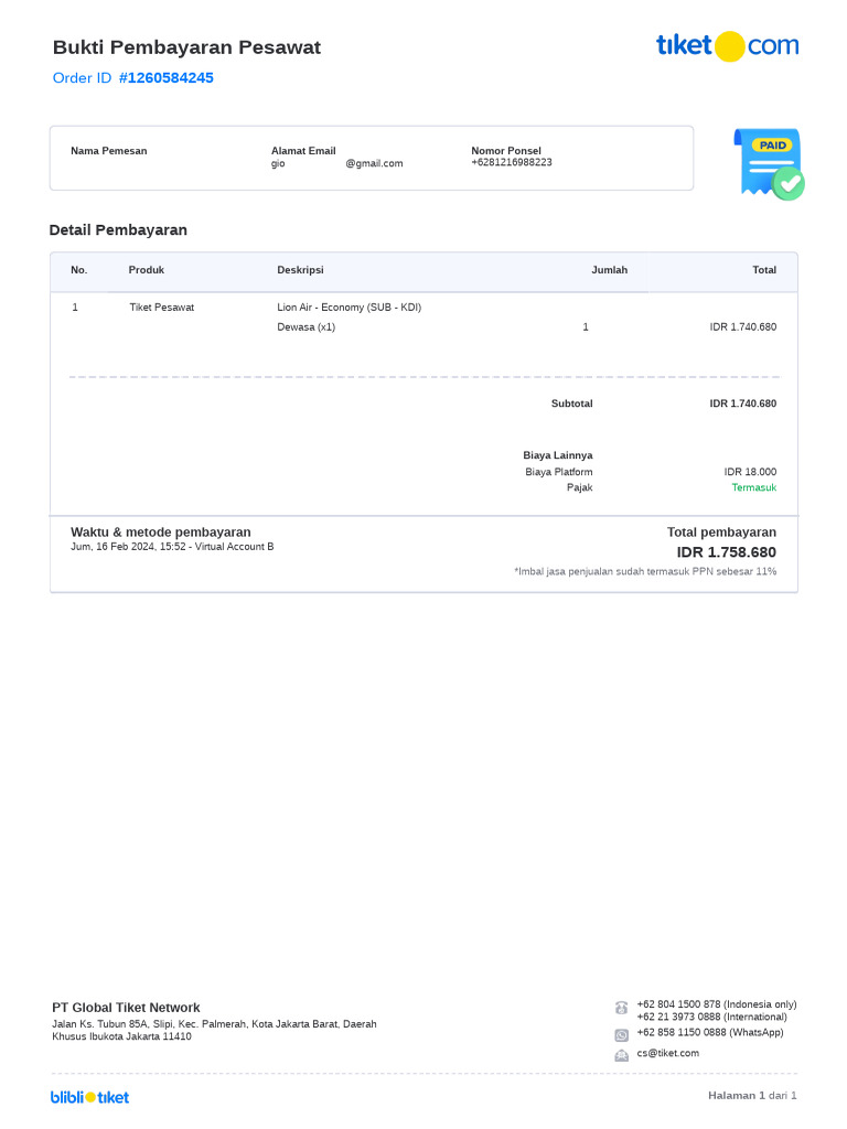 Receipt Flight | PDF