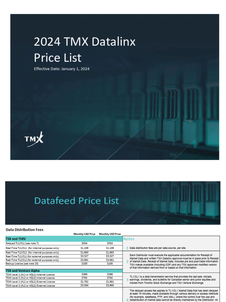 TMX Datalinx Price List 2024 03 19 en | PDF