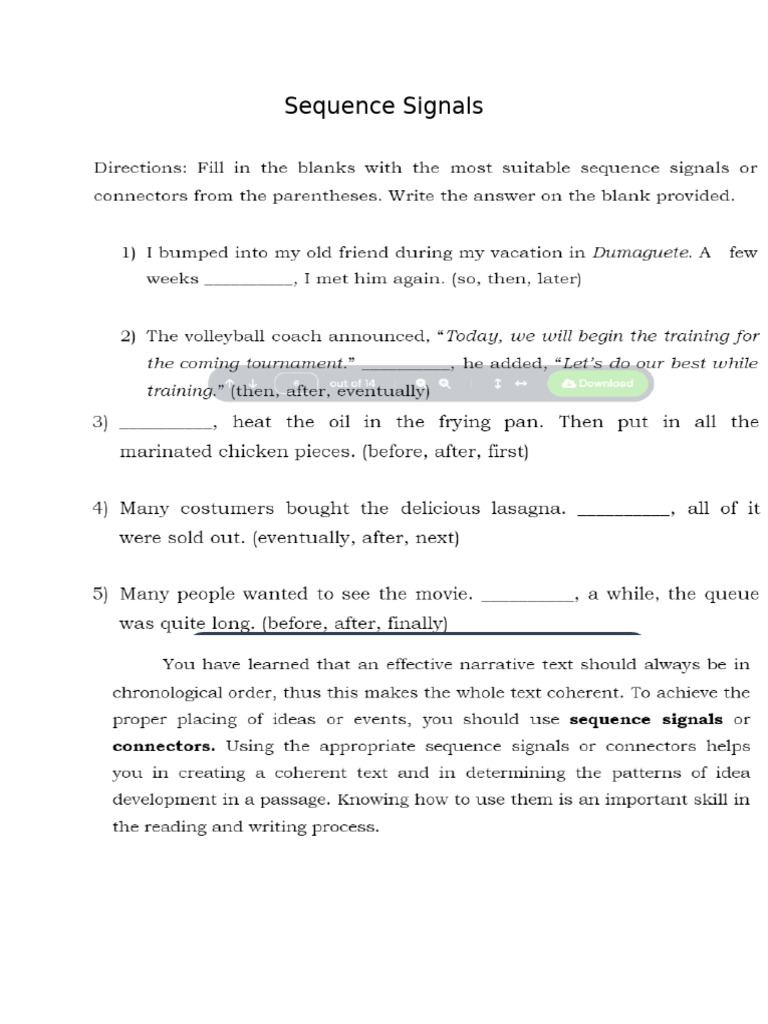 Lecture in Sequence Signal | PDF | Games & Activities