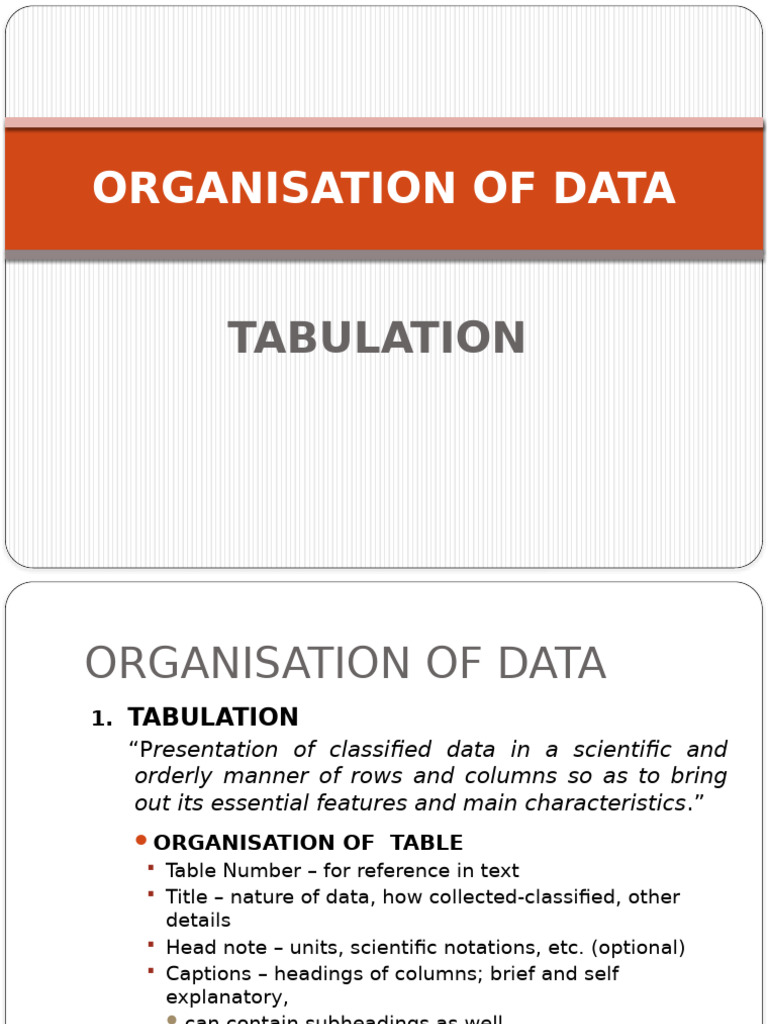 05a. PRESENTATION OF DATA-TABULATION | PDF
