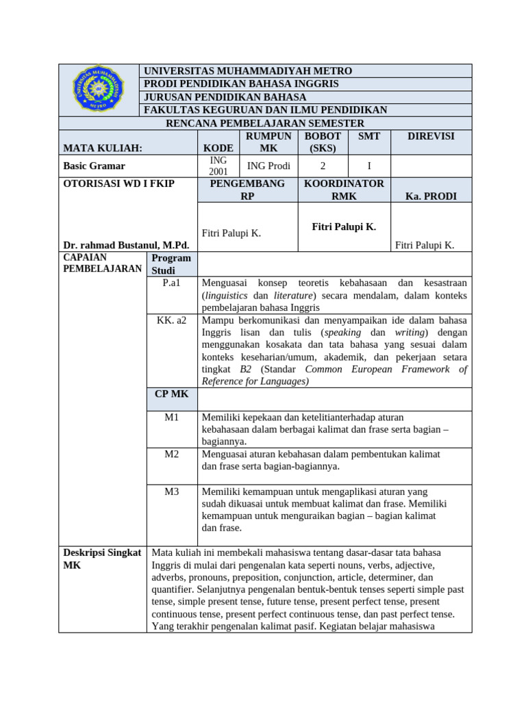 RPS Basic Grammar | PDF