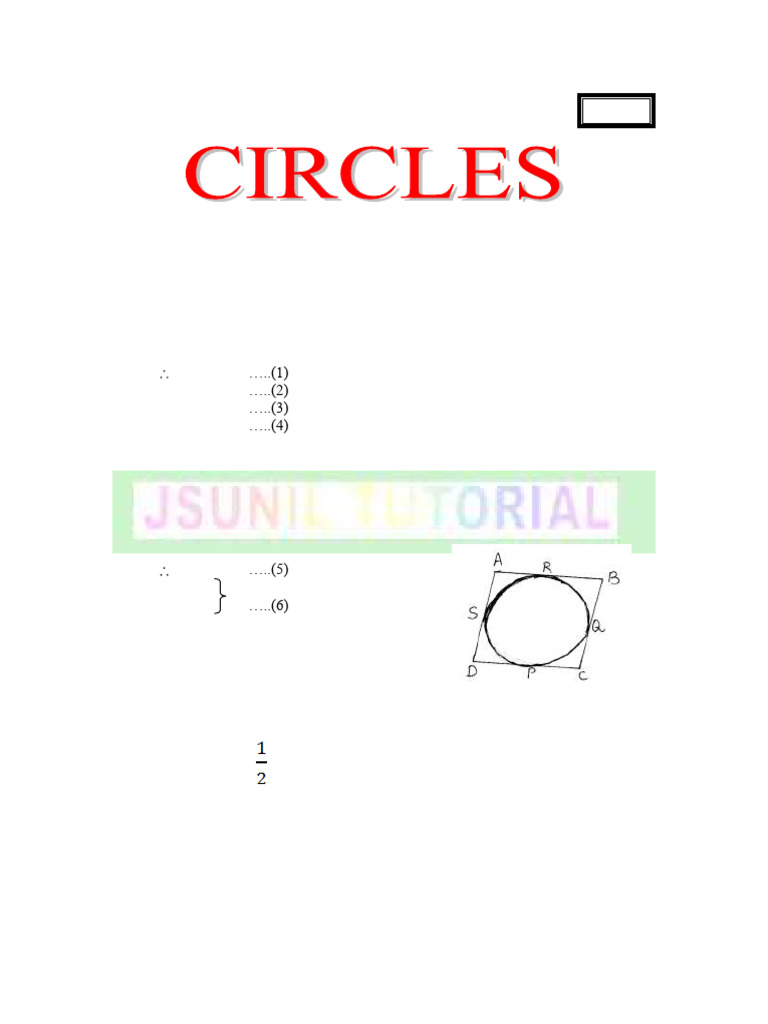 10th Chapter-9 Circles Test Paper | PDF