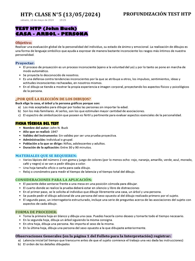 Test HTP Apuntes | PDF