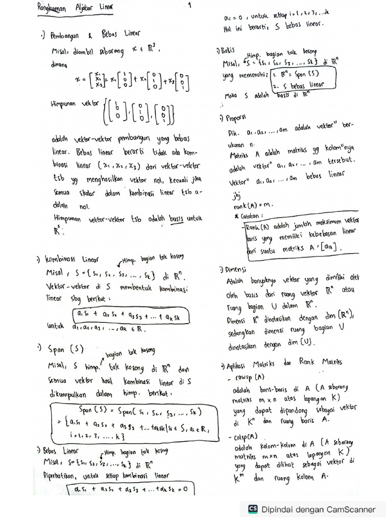 Materi Aljabar Linear | PDF