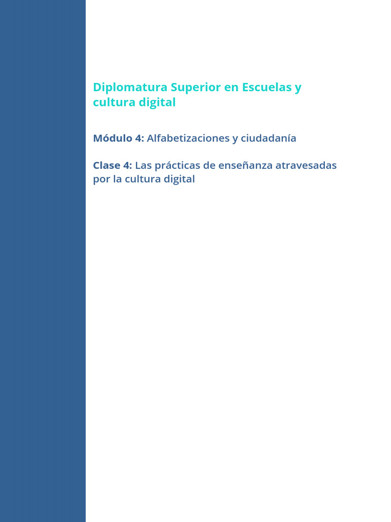 Diplomatura Superior en Escuelas y Cultura Digital | PDF | Enseñando | Literatura