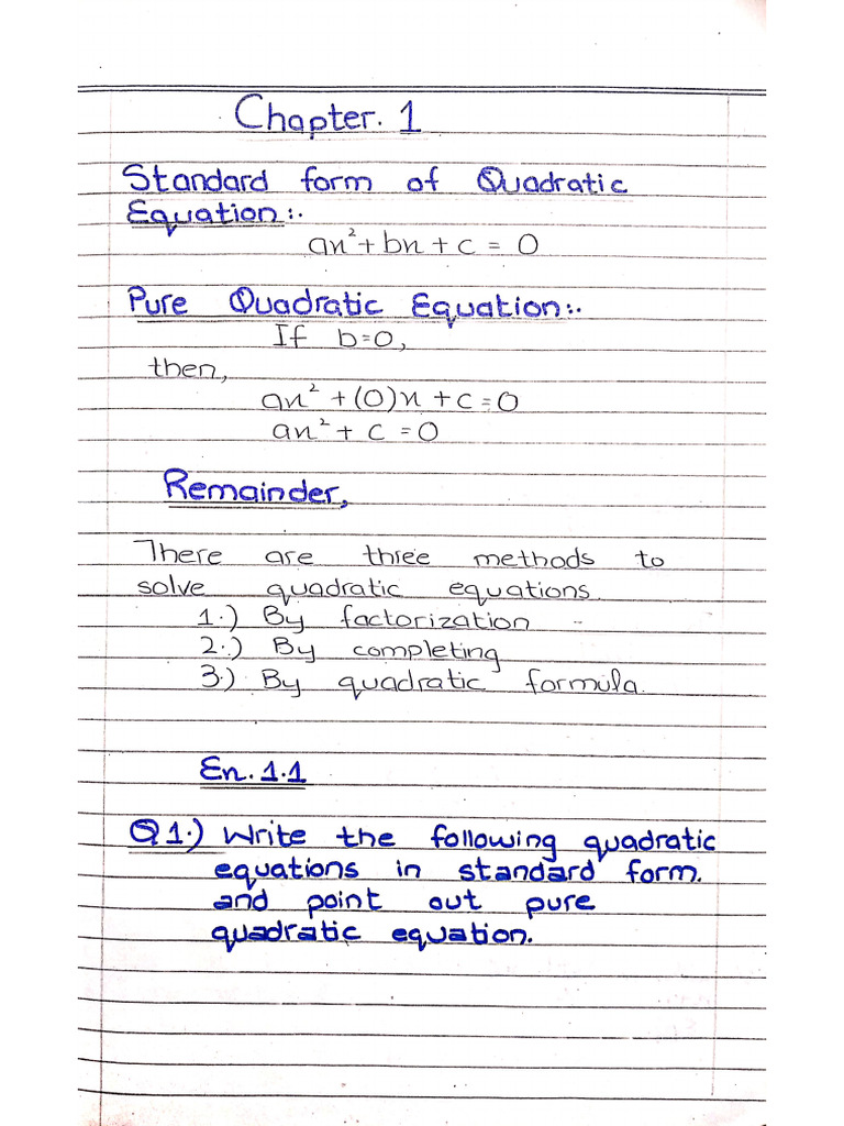 Quadratic Equations | PDF