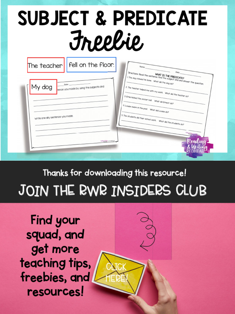 Subject and Predicate Cut Outs | PDF