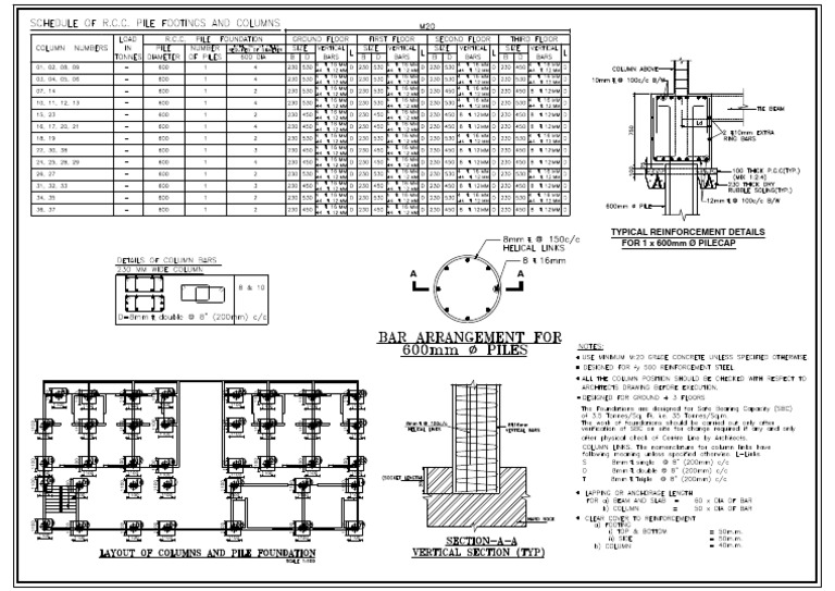 Medankarwadi - Layout of Columns and Pile Foundation | PDF