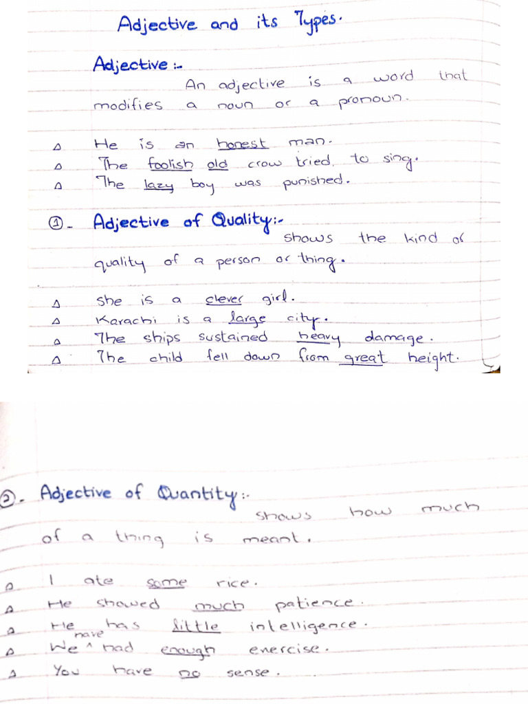 Adjective And Its Types Pdf