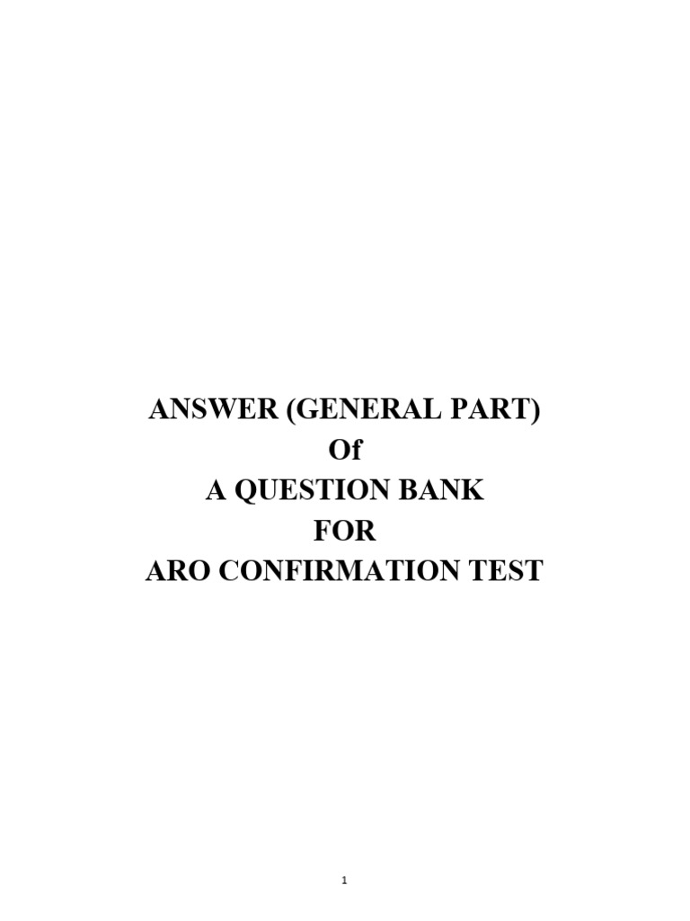ARO Confirmation Test - 2019 - Answer Sheet | PDF