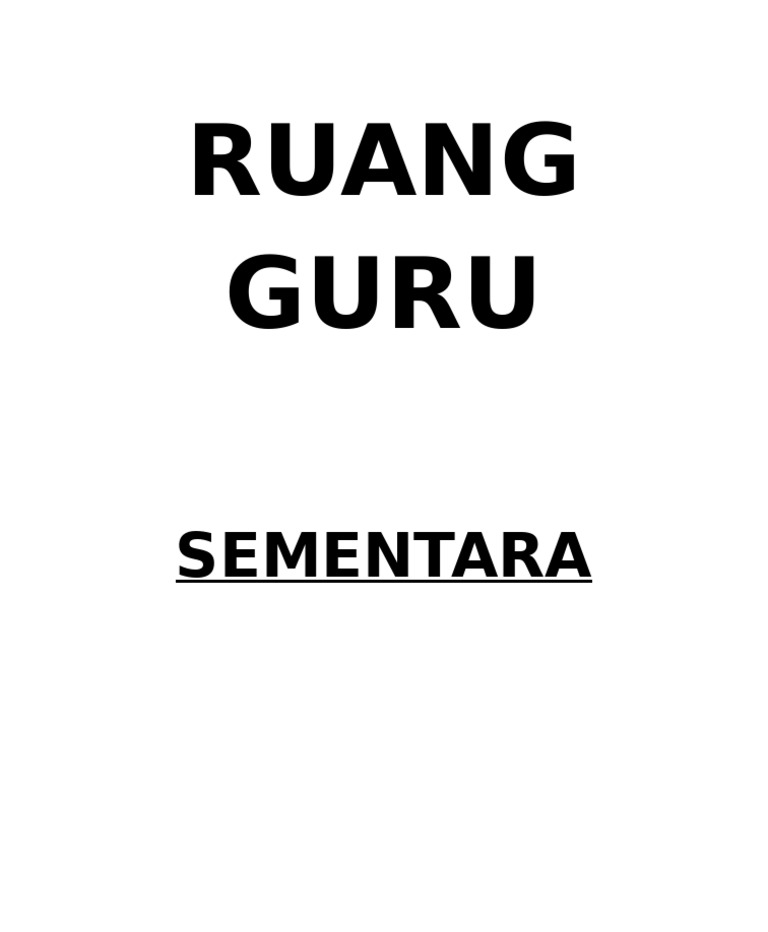Pembenahan Ruang Guru Ags 24 | PDF