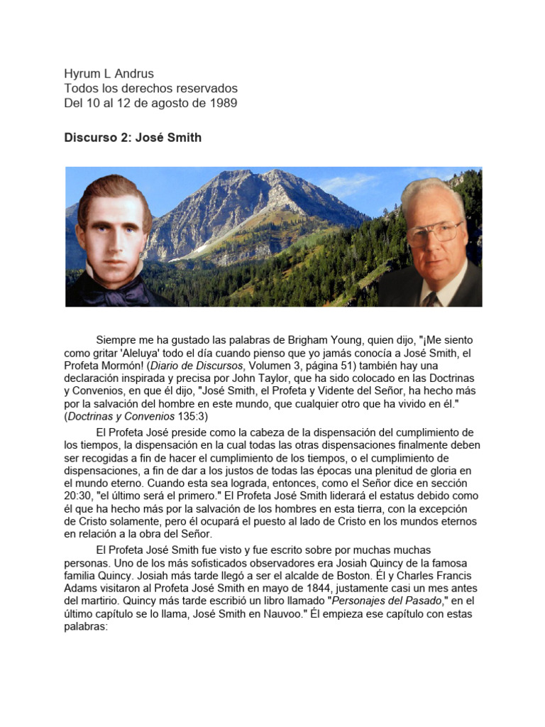 1989 Discurso 2 Jose Smith | PDF