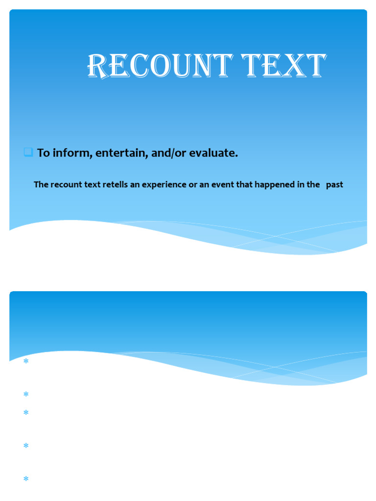 Recount Text | PDF