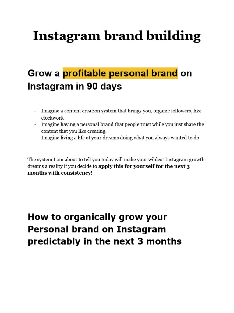 Instagram Personal Branding 2024 28 08 09 56 2 | PDF