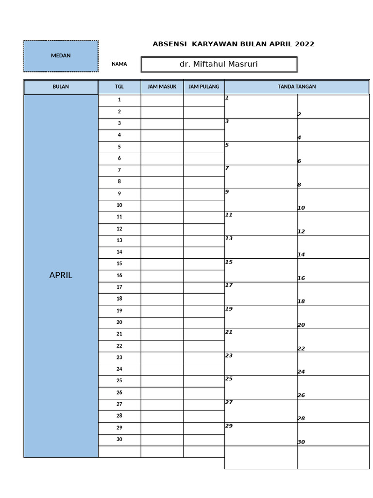 Form Absen | PDF