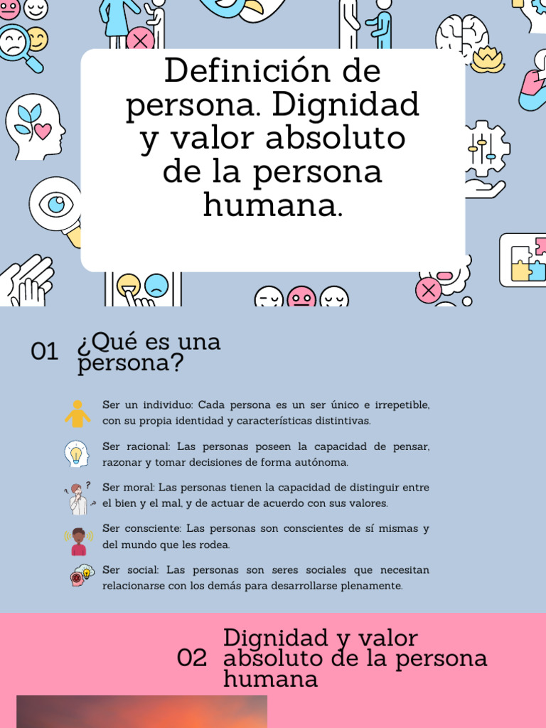 Clase 4. Definición de Persona. Dignidad y Valor Absoluto de La Persona ...